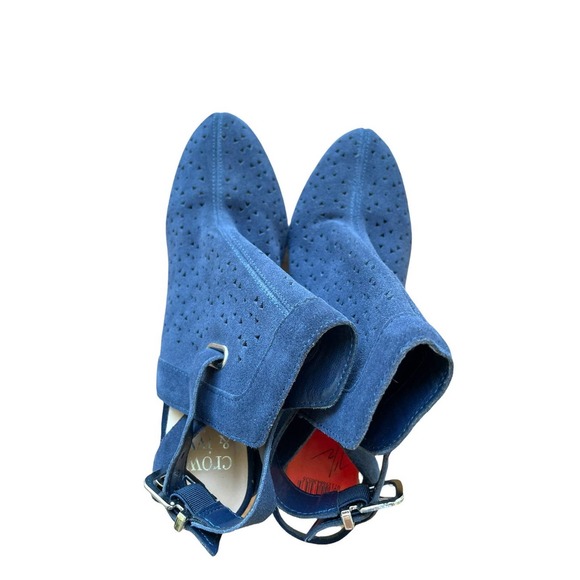 crown & ivy | Shoes | Crown Ivy Navy Blue Hadlee Booties 75 Leather ...